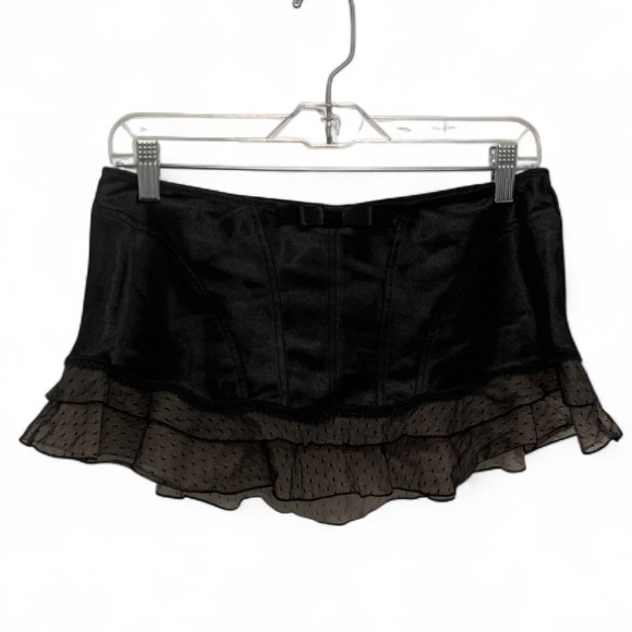 Vintage | Skirts | Y2k Jezebel Black Taupe Micro Mini Lingerie Skirt ...